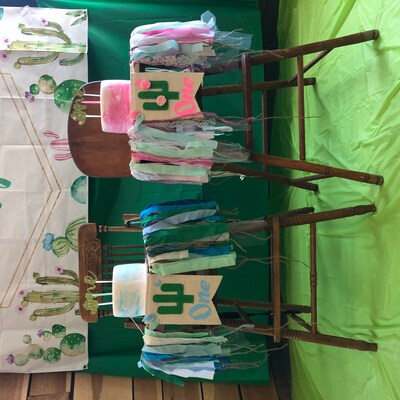 CACTUS BIRTHDAY Banner, Cactus High Chair, Gold Cactus Banner, Cactus ...