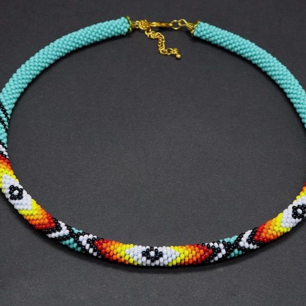 Native Americans Inspired Beaded Necklace and Bracelet, Native Beadwork ...