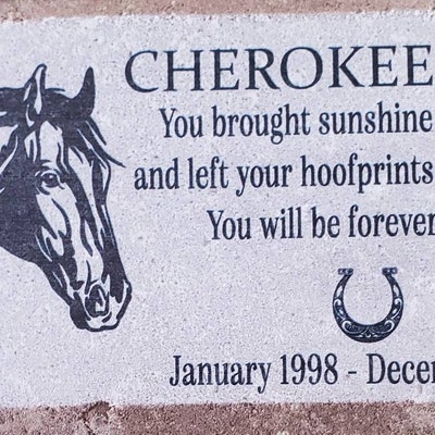 Personalized Horse Pony Memorial Stone. 8x4 Stone Brick. Burial Marker ...
