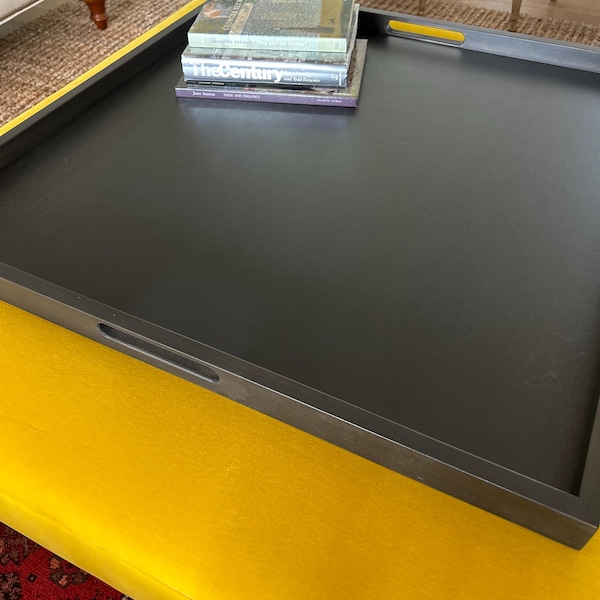 Solid Wood Ottoman Tray, Oversized, Extra Large Tray With Handles, XXL ...