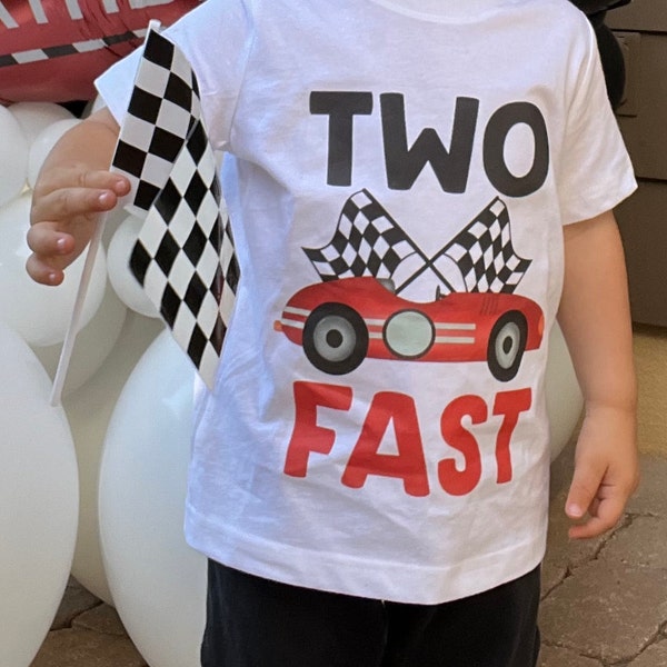 Two Fast Race Car Shirt, Racecar Birthday Shirt, Birthday Boy Shirt ...