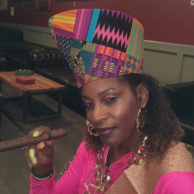 Ankara African Print Headdress Crown With Metallic Detail. Red & Gold ...