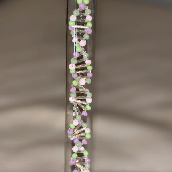 Beaded DNA Helix Keychain - Etsy