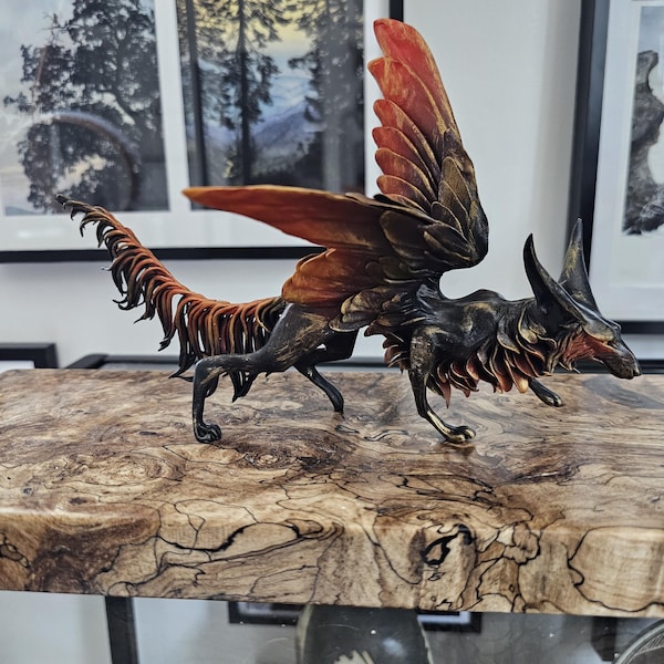 Phoenix Figurine. Fire Phoenix Sculpture. Firebird. OOAK Sculpture ...