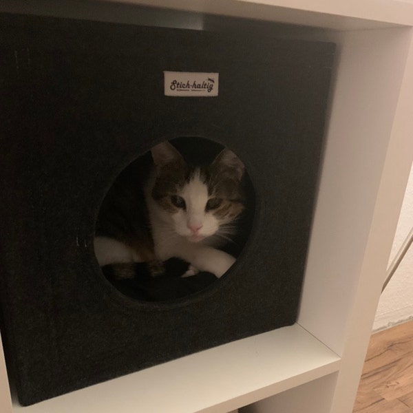 Felt Cat Cave Fits Into Ikea Expedit and Kallax, Cat Cube, Felt Cat Bed, Cat House, Pet Bed ...