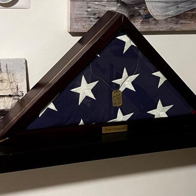 Honors Flag Display Case for 5x9' Memorial / Burial / Funeral Shelf Box ...