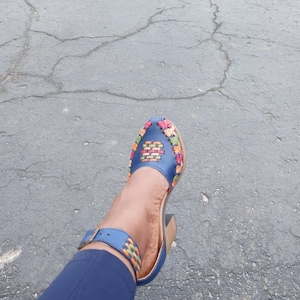 Azul High Heels/mexican Heels/mexican Huaraches//huarache Sandal ...