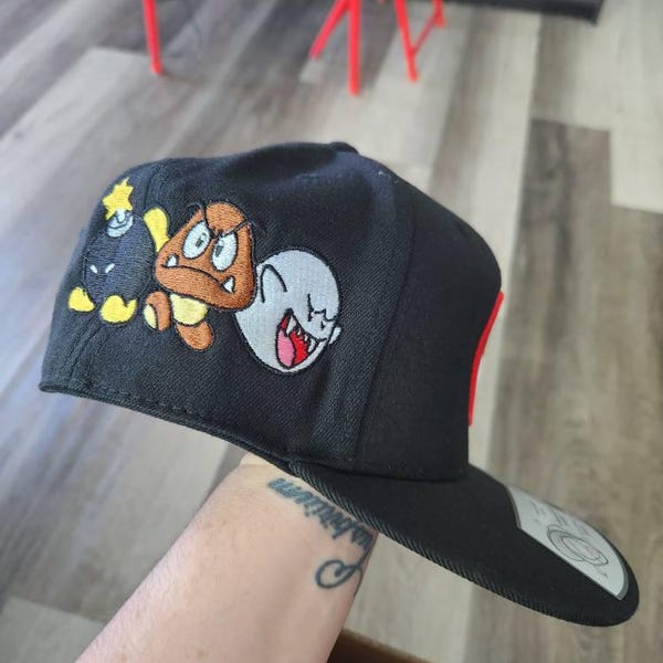 Mario Inspired Custom Embroidered Hat – Super Mario Gamer Cap With ...