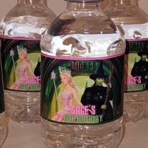 Wicked Birthday Mini Water Bottle Label | Wicked Water Bottle Template ...