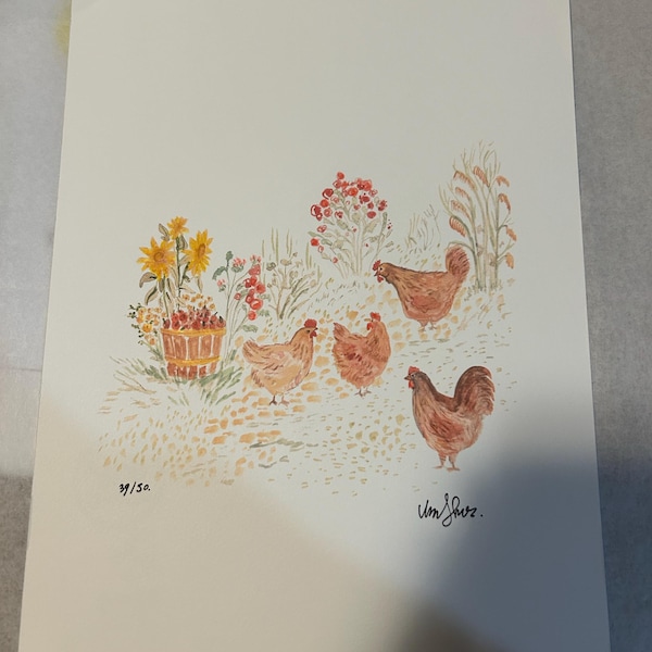 Chicken Print | Laying Hen Art Print Digital Download Art Print | Five ...