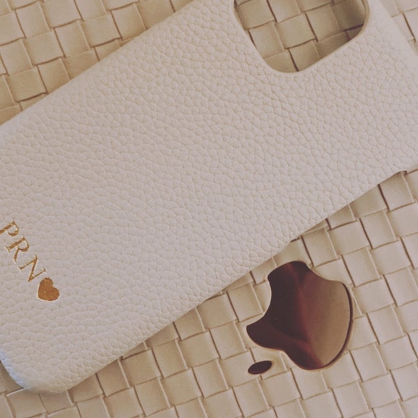 Personalized Pebble Leather iPhone Case: Embossed Initial Monogram - Etsy
