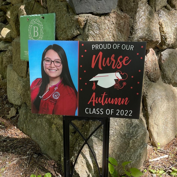 Nursing Graduate Yard Sign, Nurse Yard Sign, Gold Nurse Graduation Sign ...