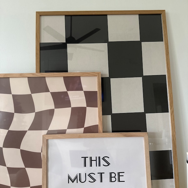 Checkered Wall Art, Modern Art Print, Minimalistic Poster, Abstract ...