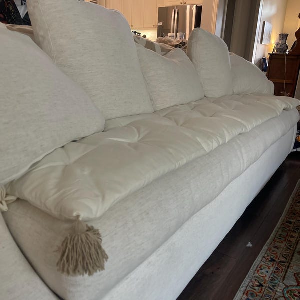 Linen Sofa Topper Couch Cover Pet Friendly Custom Size Handmade Couch ...