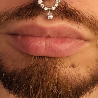 16G Teardrop Purple CZ Dangle Septum Hoop/septum - Etsy