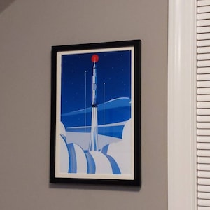 Into the Stratosphere NASA Rocket Poster Print Scifi Print Original ...