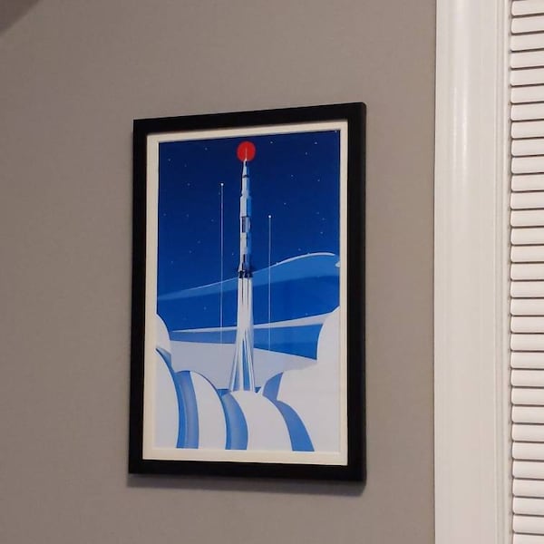 Into the Stratosphere | NASA Rocket Poster Print | Scifi Print ...