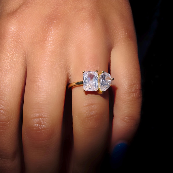 Elegant Double Stone, Purity Ring - Etsy