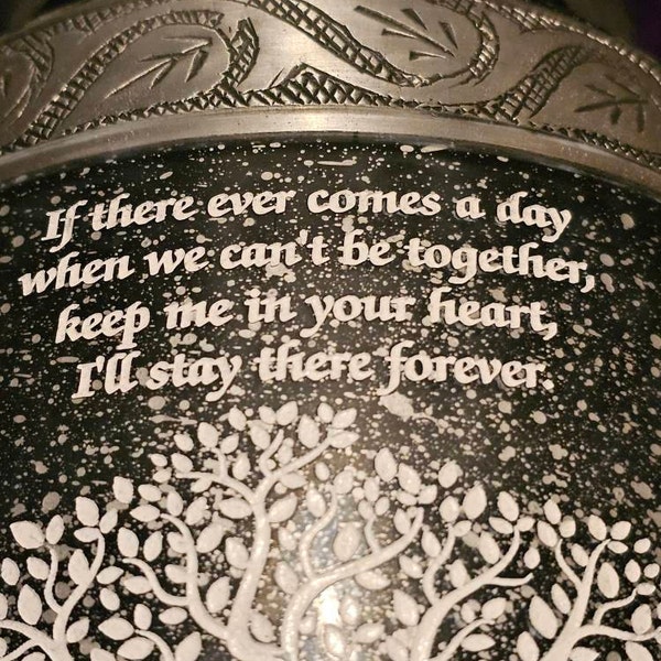 Plaque for Cremation Ashes Urn Name Label Necklace Medallion Urn Fully ...