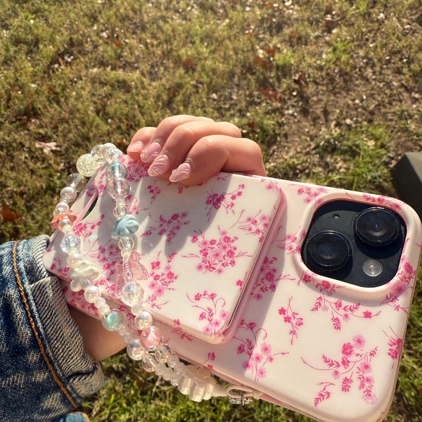 Flower Phone Charm- Cute 3D Keychains Transparent Jelly Aesthetic Gift ...