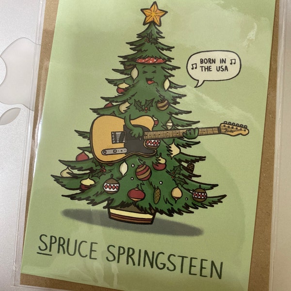 Funny Bruce Springsteen Cartoon Pun Christmas or Birthday Card A6 - Etsy UK