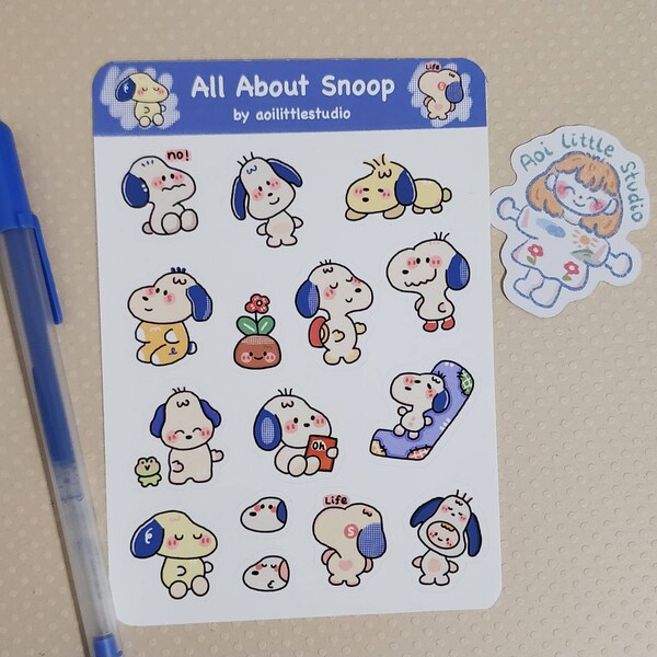 All About Snoop Sticker Sheet | Bullet Journal Stickers, Cute Planner ...