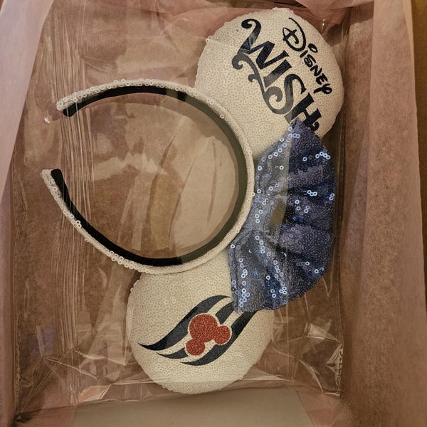 Blue Iridescent Sequin Mouse Ears, Blue Iridescent Velvet Mouse Ears ...