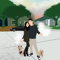 Best Friends Faceless Portrait, BFF Portrait From Photo, Minimal ...