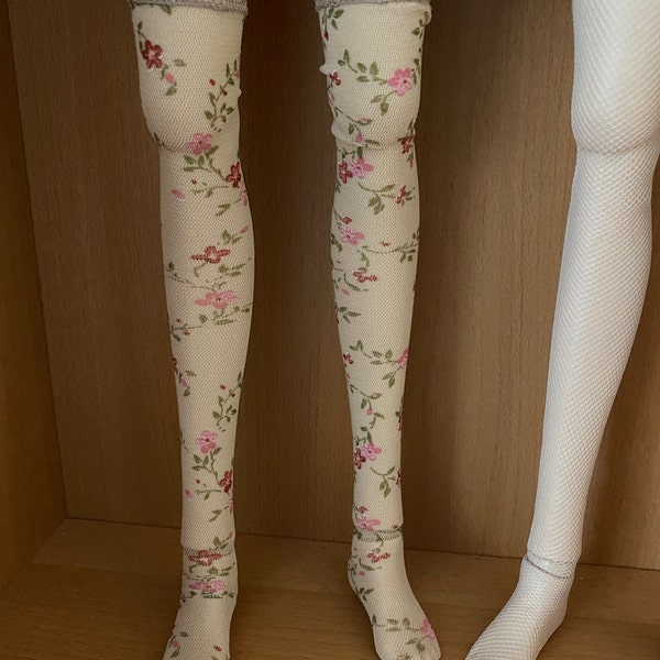 Beige Floral Mesh Stockings for Smart Doll | High-quality Fabric - Etsy
