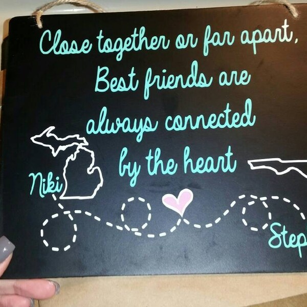 Long Distance Best Friend Gift, Long Distance Relationship Sign ...