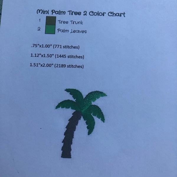 Mini Palm Tree 2 Machine Embroidery Design-instant DOWNLOAD - Etsy