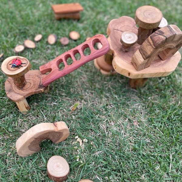 Make Believe Woodland Tree Block Set 32pc - Fairy Garden Play Set - - Etsy