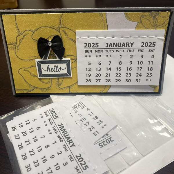 50 Pack of 2025 Mini Calendar Tabs 12 Pages With Sewn Binding Small ...