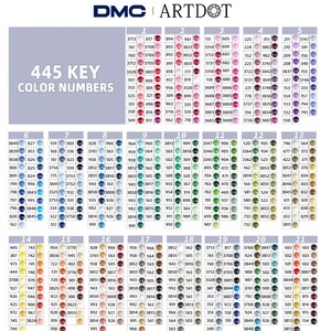 DMC Color Chart for Diamond Painting Drills Square Round | Etsy