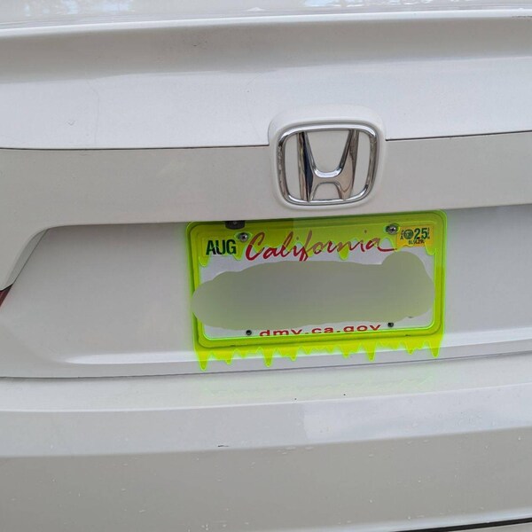 Motorcycle Slime Ooze License Plate Horizontal Frame Cover - JDM Plate ...