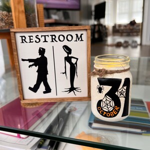 Halloween Decor Restroom Sign Horror Frankenstein Restroom Frankenstein ...