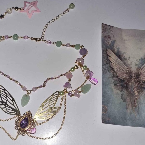 Golden Butterfly Wing Necklace - Etsy