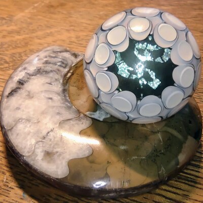 Four Layer Dot Stack Marble, UV Reactive, Glass Pop Art, Art Glass Marble, Hand Blown Glass ...