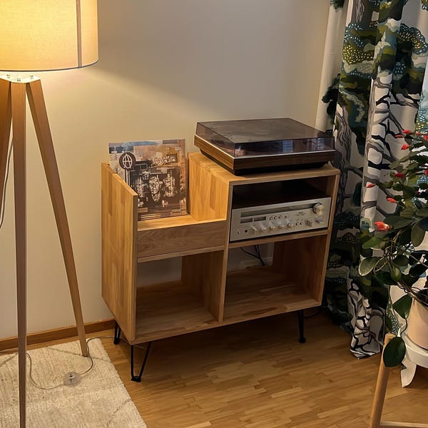 Record Player Stand, Vinyl Console, Turntable Station, Turntable Stand ...
