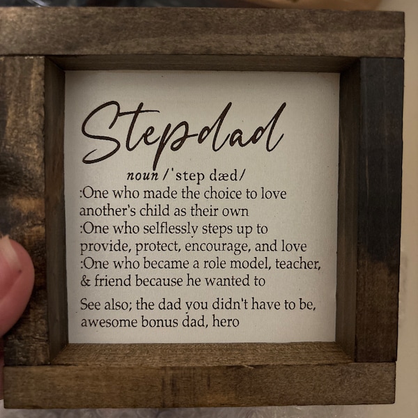 Stepdad Fathers Day Definition Sign - Step Dad Gift - Bonus Dad Gift - Etsy