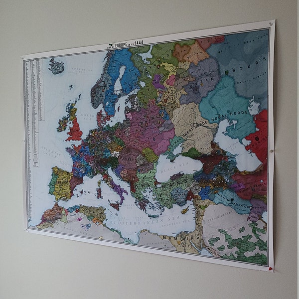 Germany History Map Holy Roman Empire 1444 - Etsy