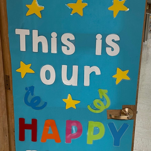 Happy Place Classroom Door Decoration Kit: School Decor - Etsy