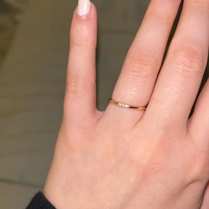 Dainty Ring, Gold Minimalist Ring, Stacking Ring, Simple Diamond Ring ...