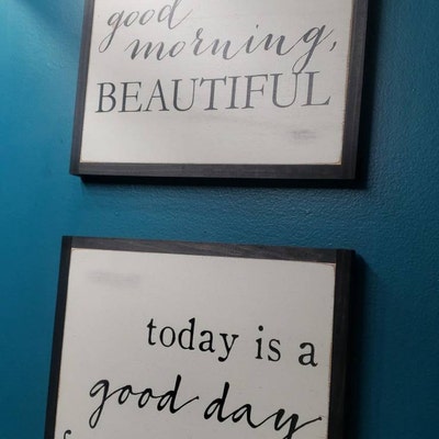 GOOD DAY 1'X1' Sign Distressed Wooden Sign - Etsy