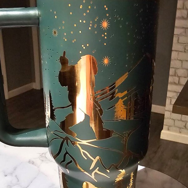 Mermaids Laser Engraved 40oz Tumbler With Handle Lid and Straw, Custom ...