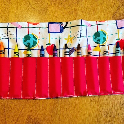 Crayon and Marker Roll up Holder Sewing Pattern & Video Tutorial ...