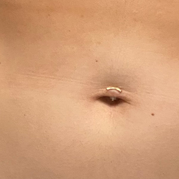 Lunula Ball-ping and Plug Belly Button Barbell | Minimal Floating ...