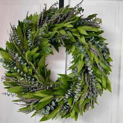 FRESH Eucalyptus Seeded and Eucalyptus Parvifolia Front Door Decor ...
