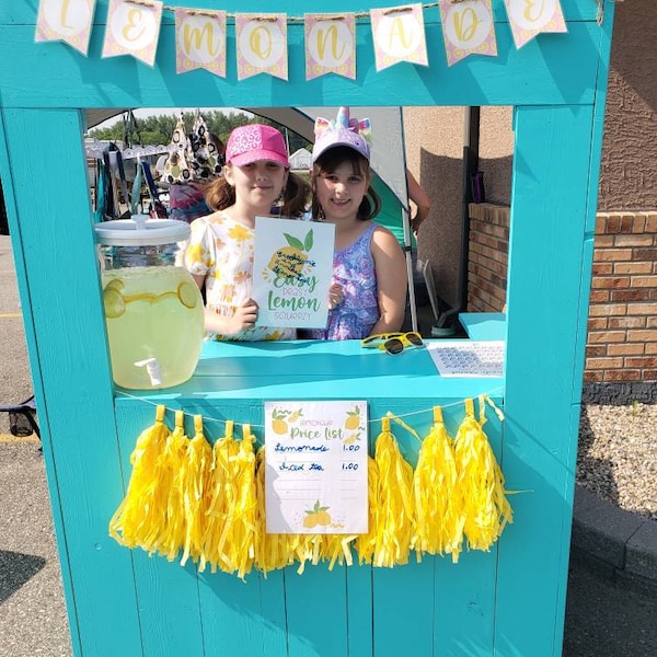 Cute Lemonade Stand Signs Printable Set | Banner, Price Sheet, Sales ...