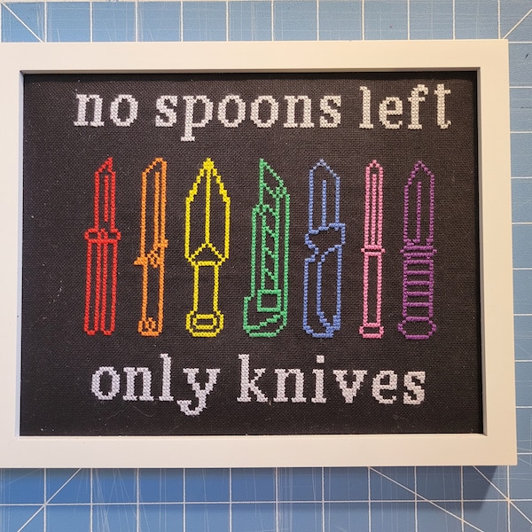 No Spoons Left Only Knives Digital Cross Stitch Pattern - Etsy